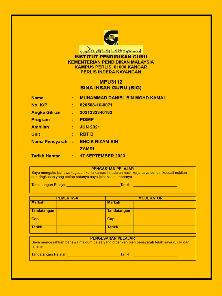 Muka Depan Ipg Terkini | PDF