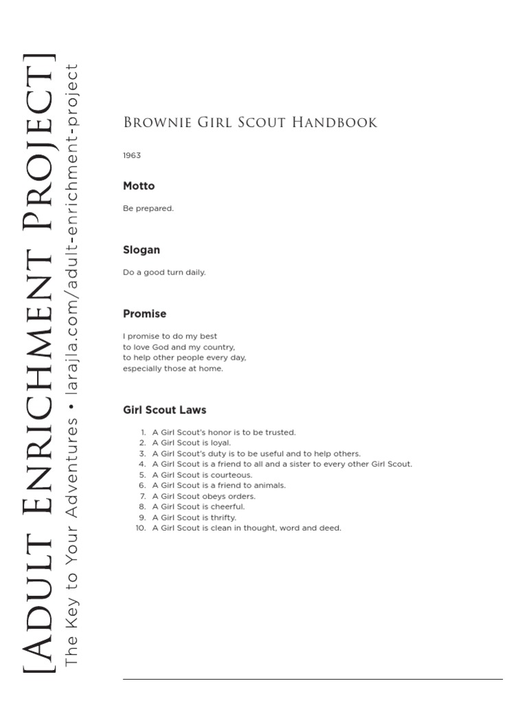 SUPP - 1963 - Brownie Girl Scout Handbook | PDF | Youth Movements ...