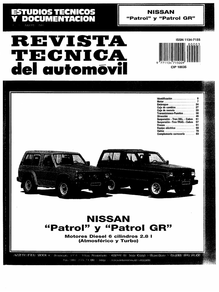 Manual Nissan Patrol Top Line Rd28 e Rd28T | PDF