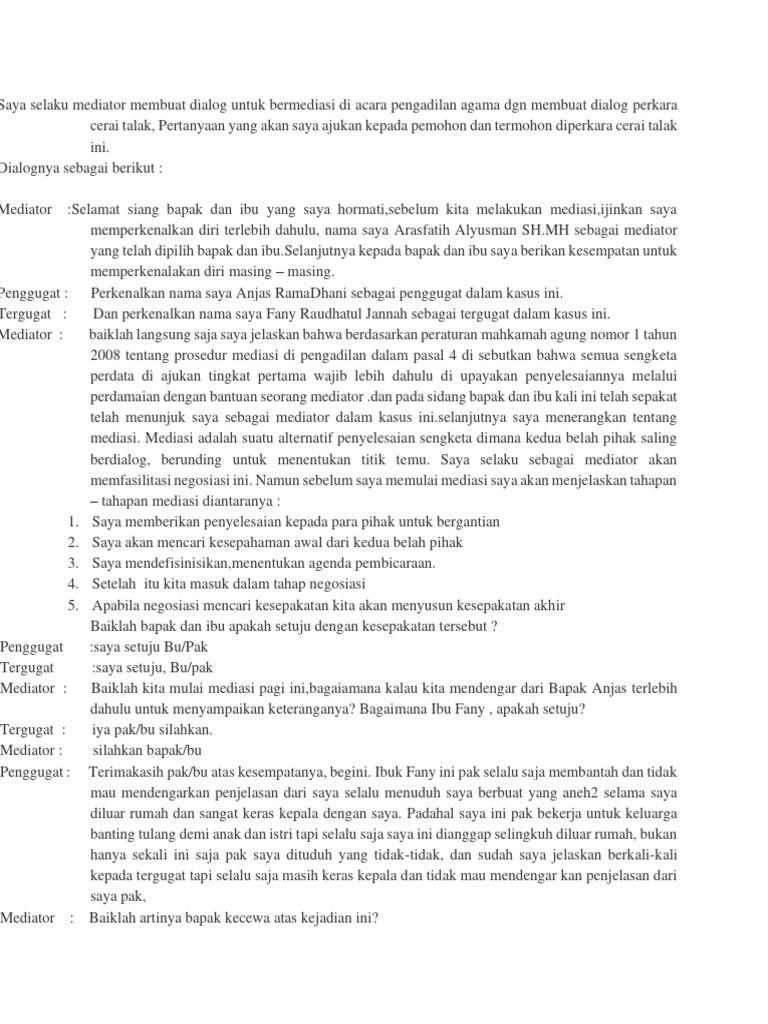 Dialog Mediasi | PDF