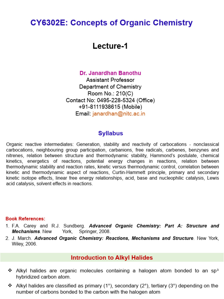 Reaction Intermediates, Lectures-1 to 5 | PDF | Chemical Reactions | Alkene