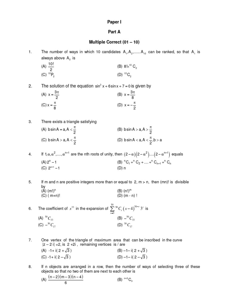Adv Paper II | PDF | Triangle | Numbers