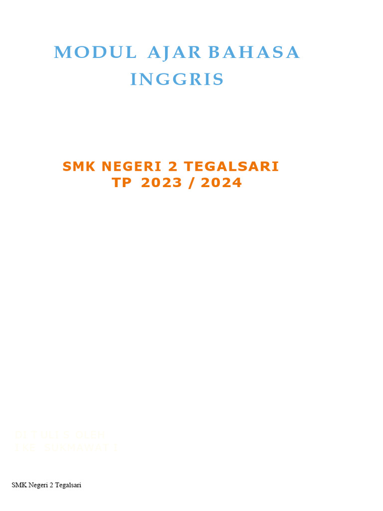 Modul Ajar Inggris SMK | PDF | Karier & Perkembangan | Seni
