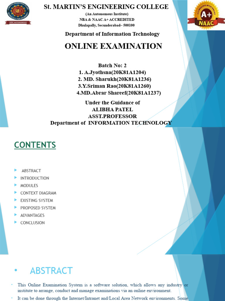 Online Examination | PDF | Software Development Process | Educational Technology