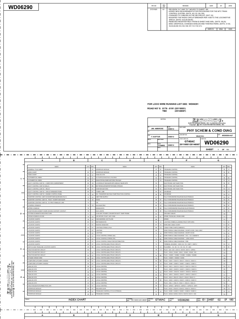 VLI GT46AC Electrical Schematic WD06290-E1 | PDF | Locomotives ...