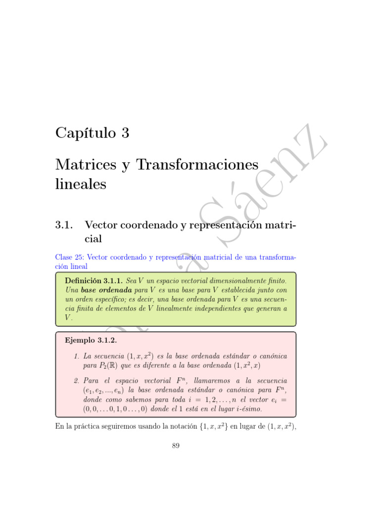 Matrices T.L | PDF | Espacio vectorial | Base (álgebra lineal)