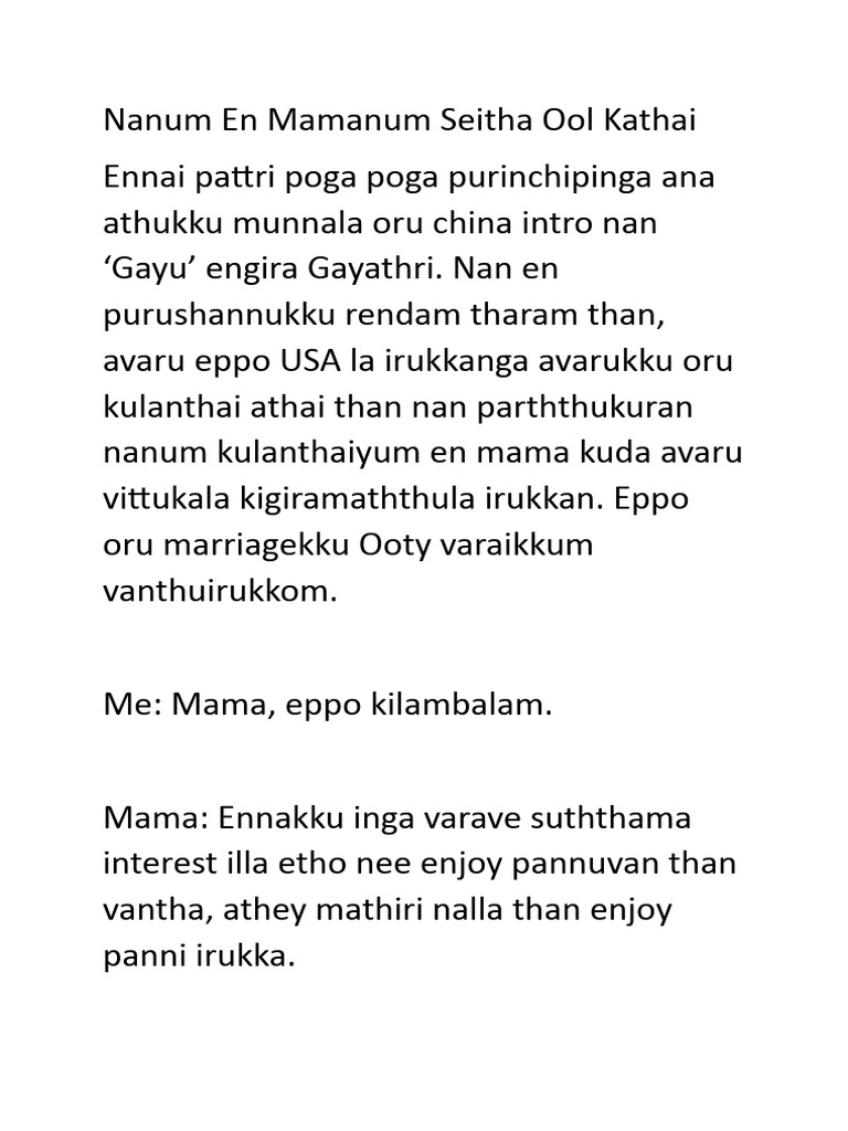 Ool Kathai: Mama's Tales in Tamil | PDF