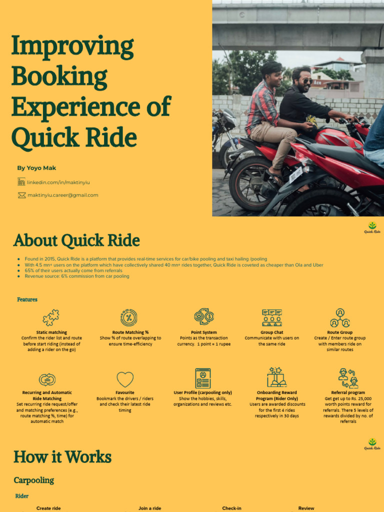 Improving Booking Experience of Quickride | PDF | Subsidy | Transport