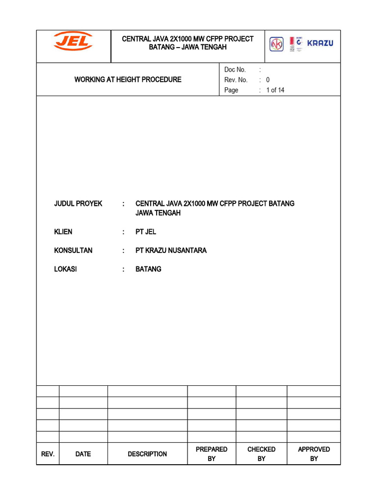 3.5. SOP Working at Height | PDF