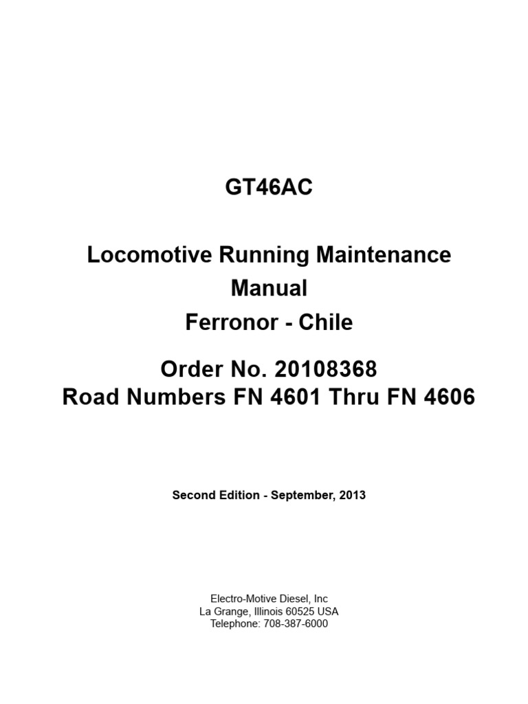 RMM S00289EP GT46AC Ferronor Chile 20108368 2nded | PDF | Electric ...