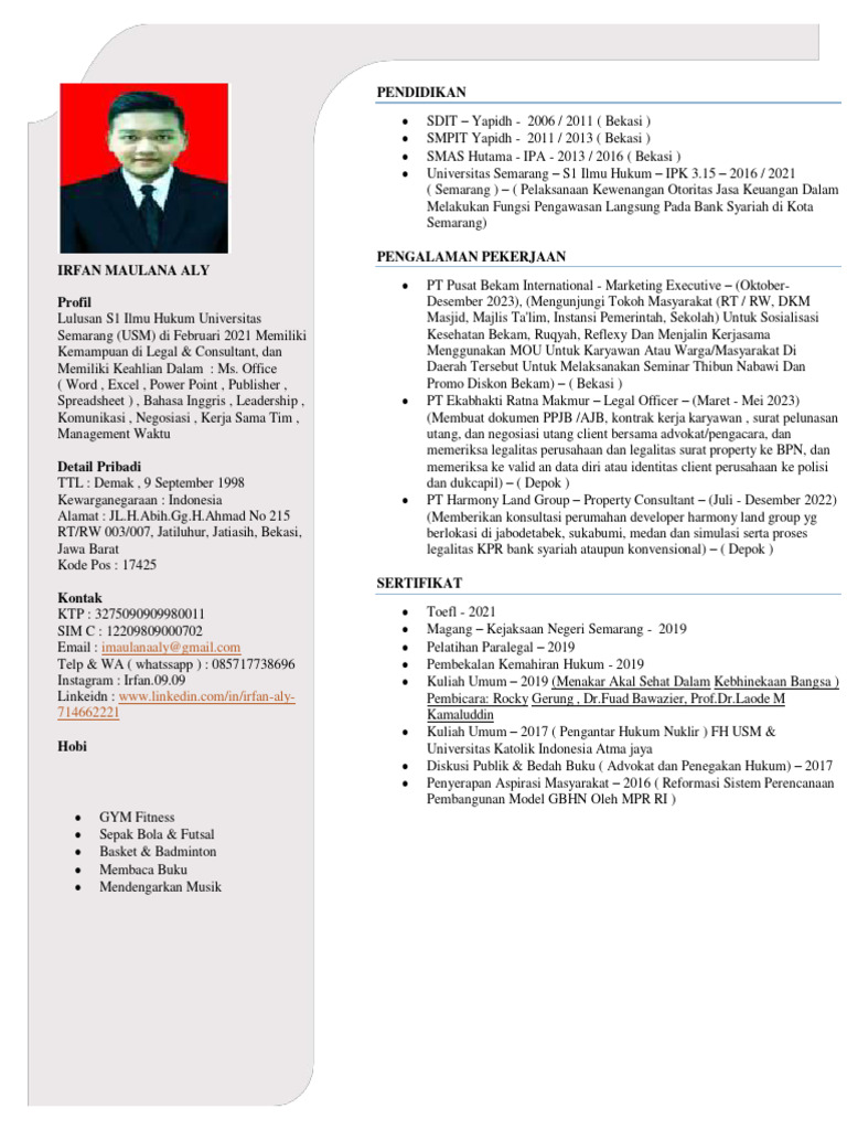 CV - Irfan Maulana Aly - Merged | PDF