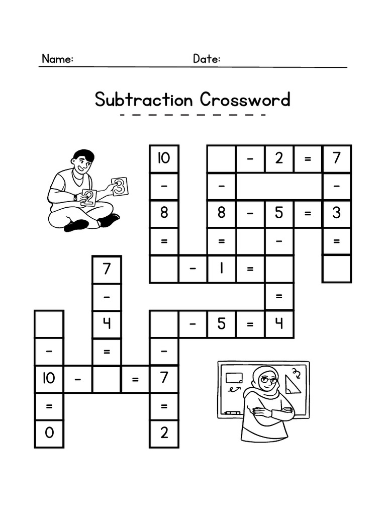 Subtraction Crossword Puzzle | PDF