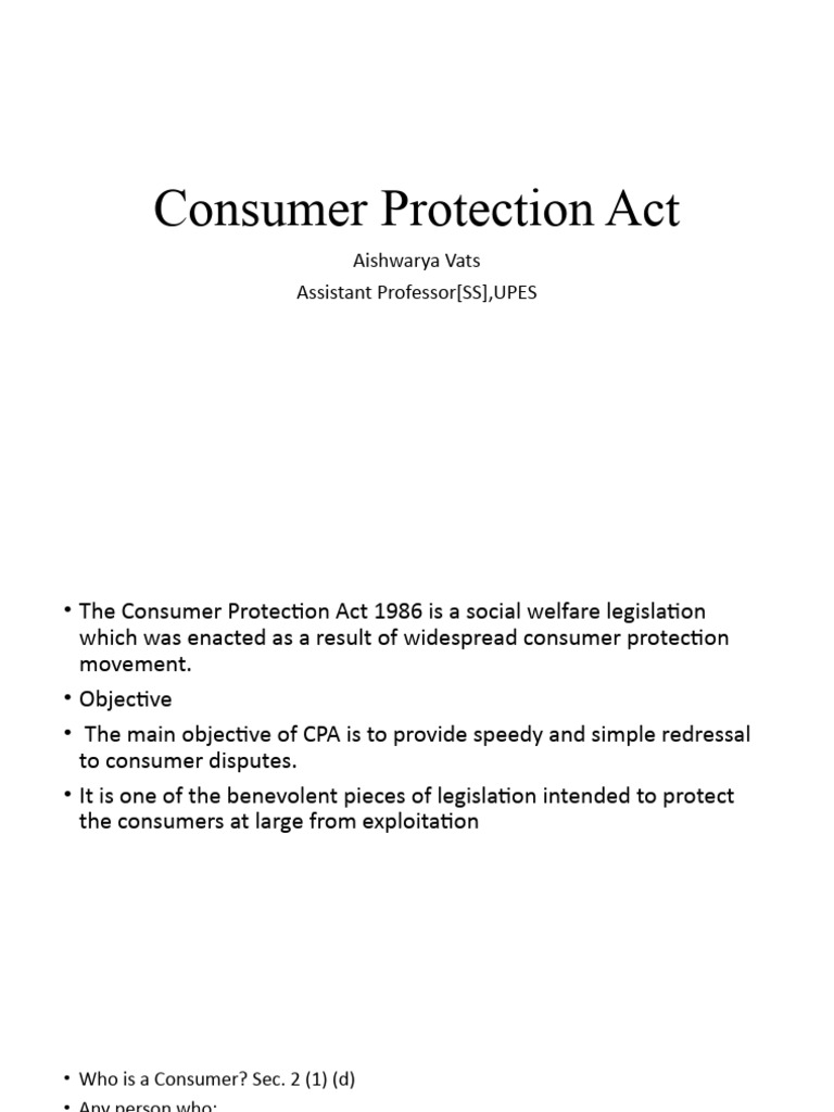Consumer Protection Act | PDF | Consumer Protection | E Commerce