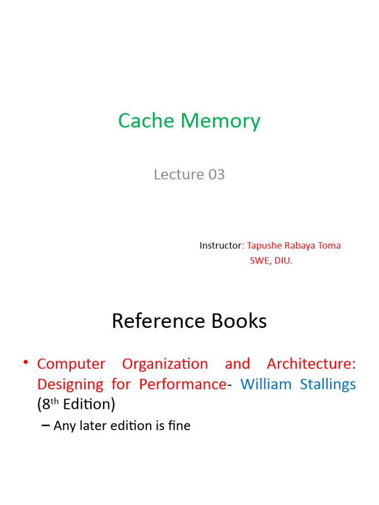 Com Arch Lec Slide 3 2 | PDF | Cpu Cache | Computer Data Storage