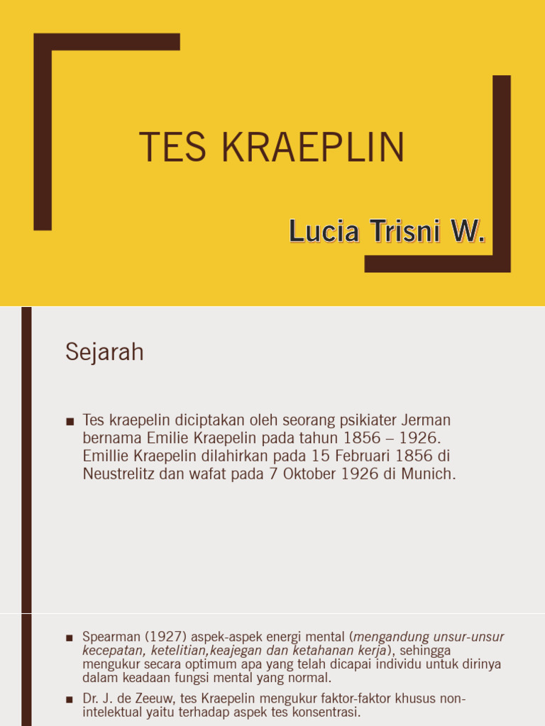 Tes Kraepelin: Mengukur Keajegan Kerja | PDF | Karier & Perkembangan ...