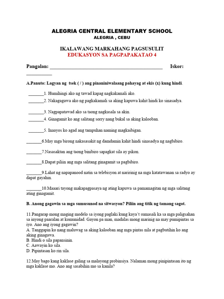 Alegria Central Elementary School | PDF