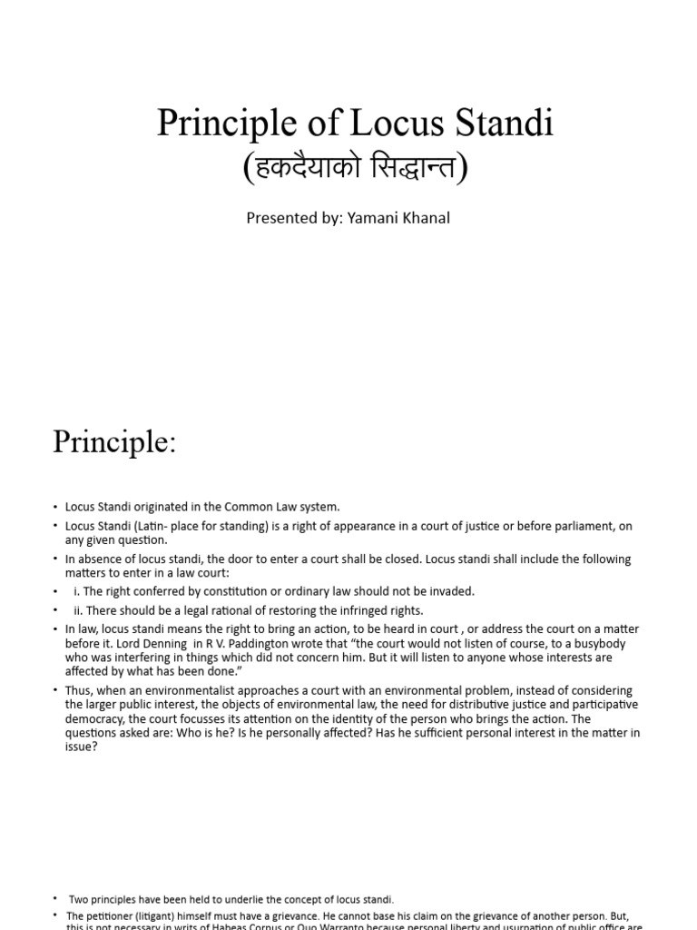 Locus Standi | PDF | Standing (Law) | Judiciaries