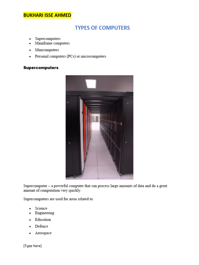 Types of Computers | PDF | Personal Computers | Laptop