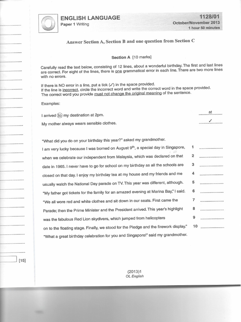 O Level English 2013 | PDF