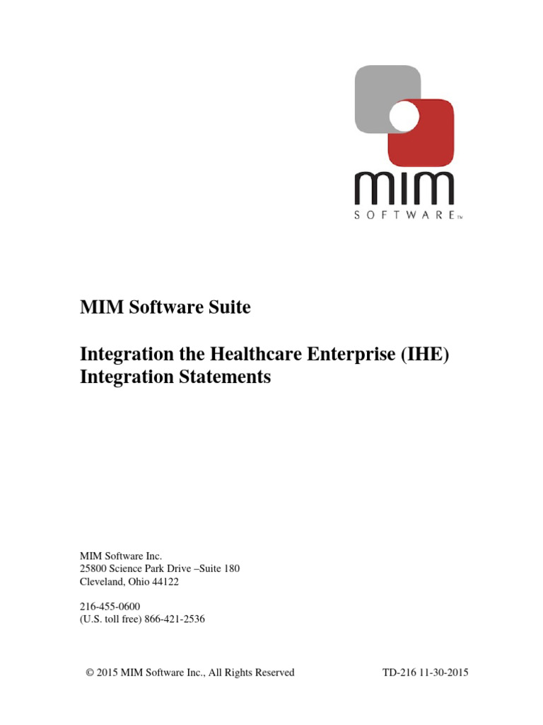 MIM Software IHE Integration Statements 20151130 | PDF | Information ...