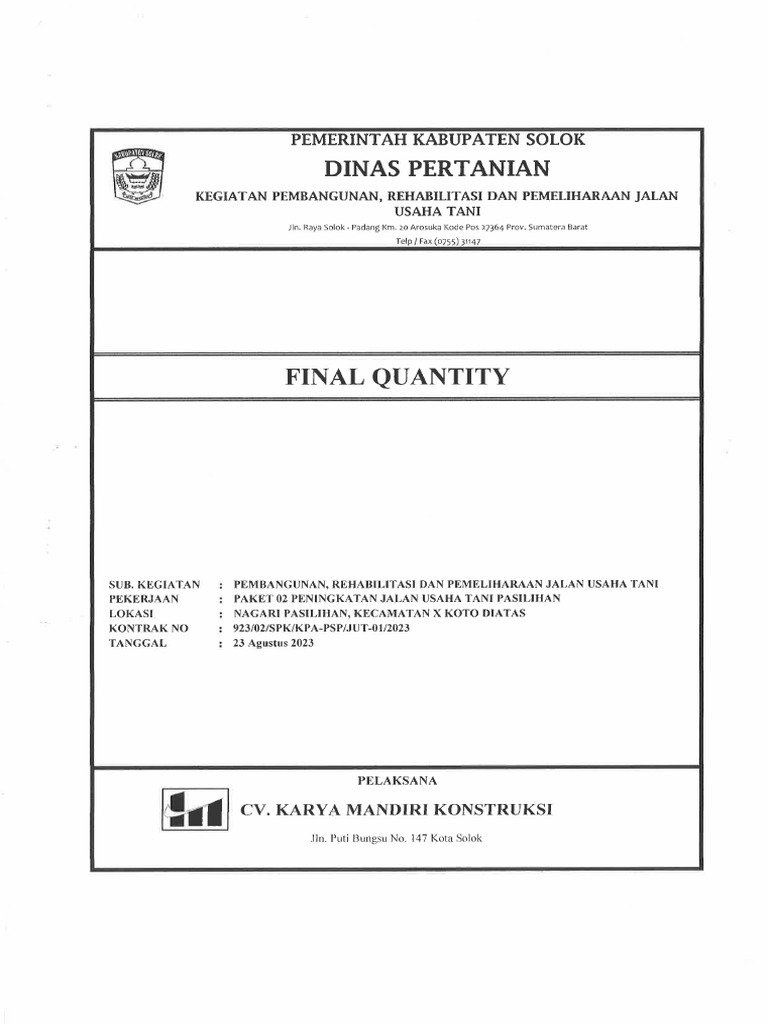 Final Quantity | PDF