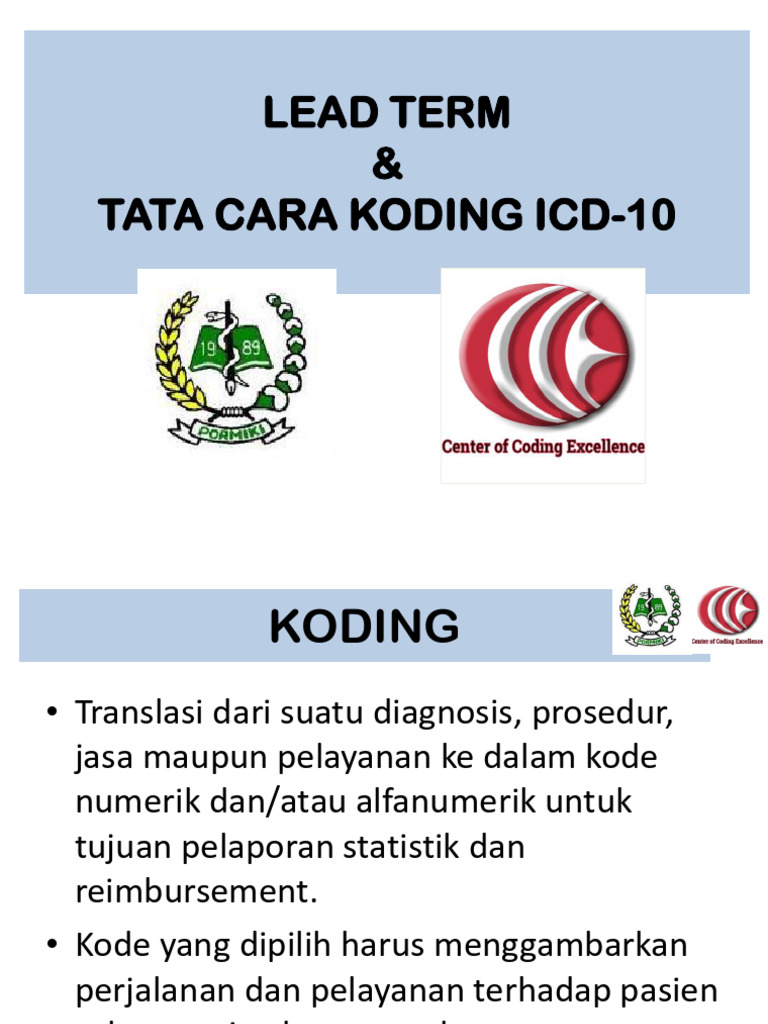 Lead Term & Tata Cara Koding Icd-10 | PDF