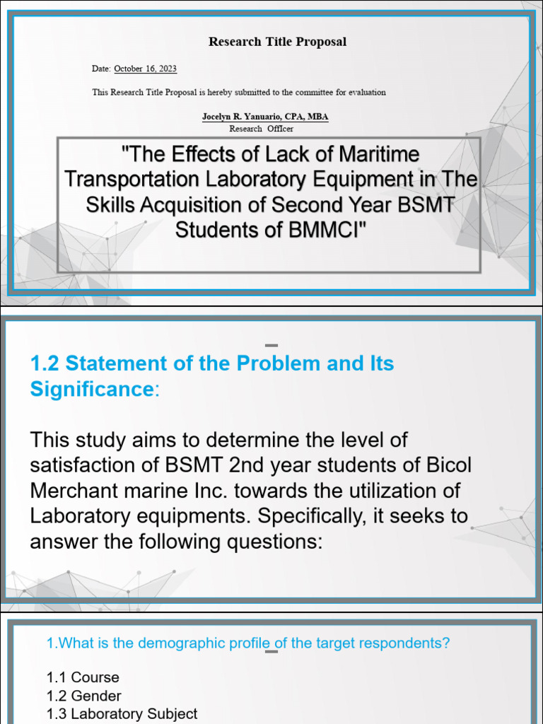 RESEARCH TITLE PRESENTATION Final | PDF