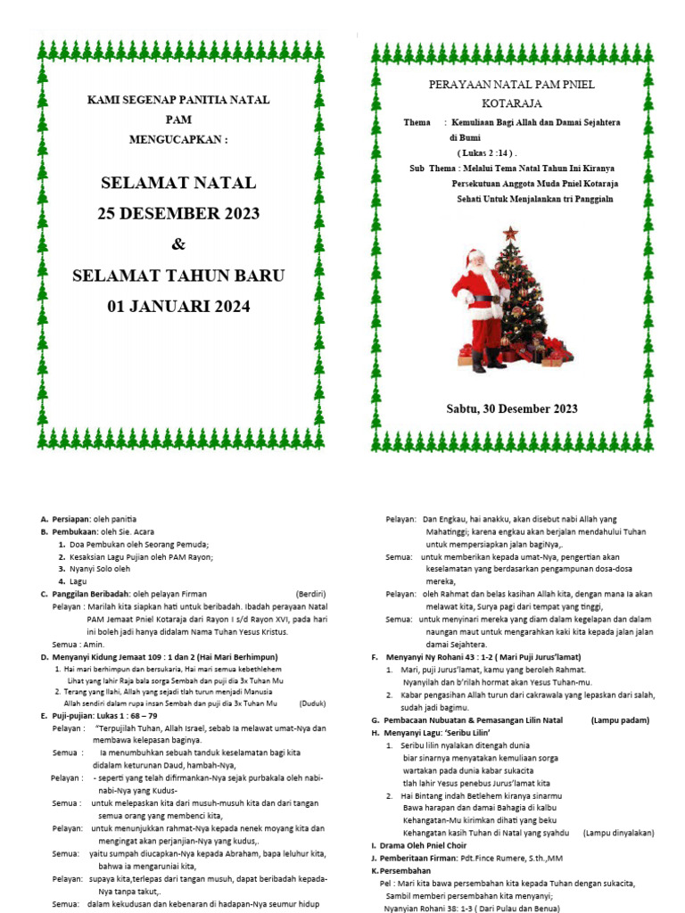Tata Acar Ibadah Natal | PDF