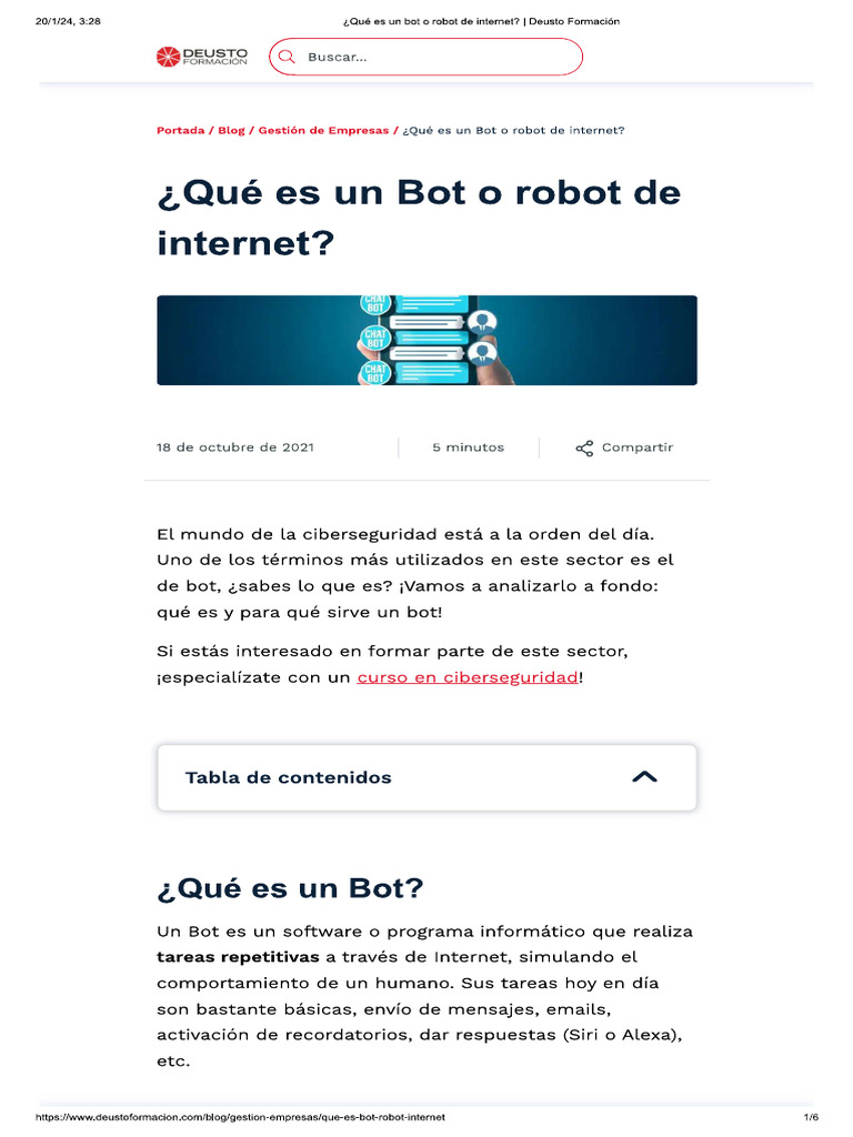 ¿Qué Es Un Bot o Robot de Internet? | PDF