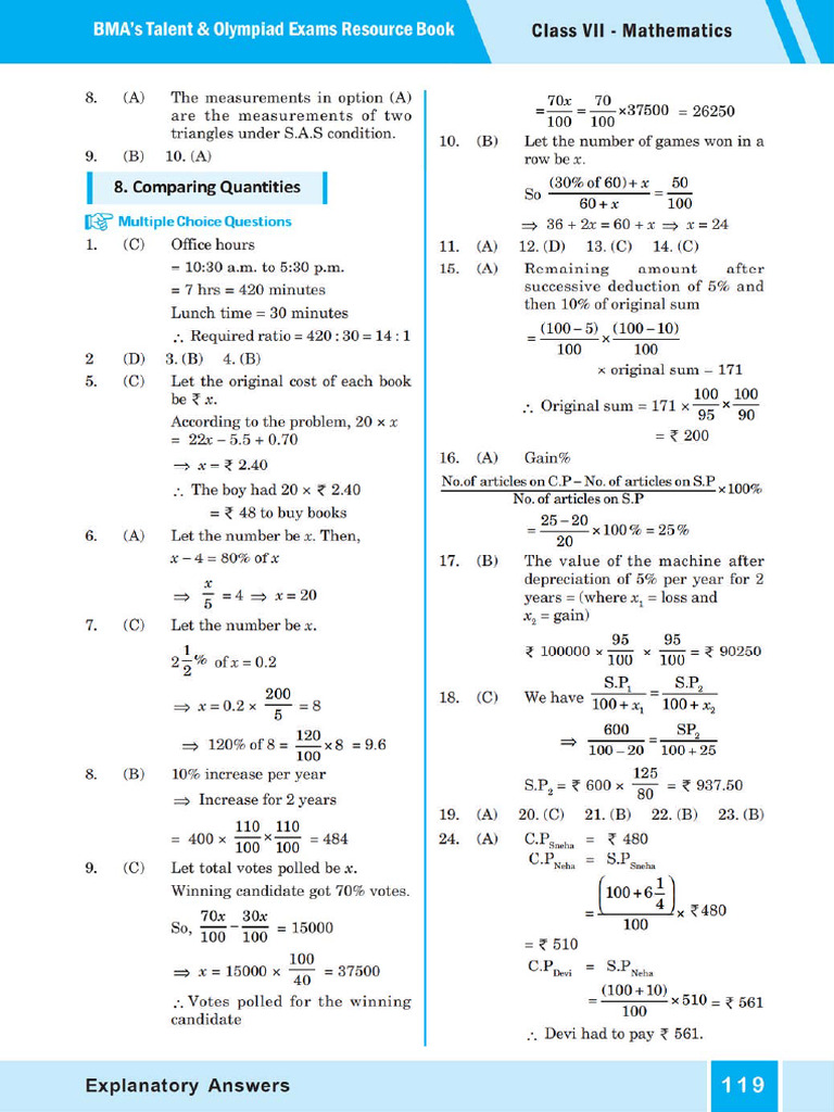 Class VII Math Olympiad Prep | PDF | Rational Number | Numbers