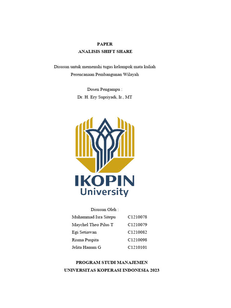 Paper Shift Share Analysis | PDF