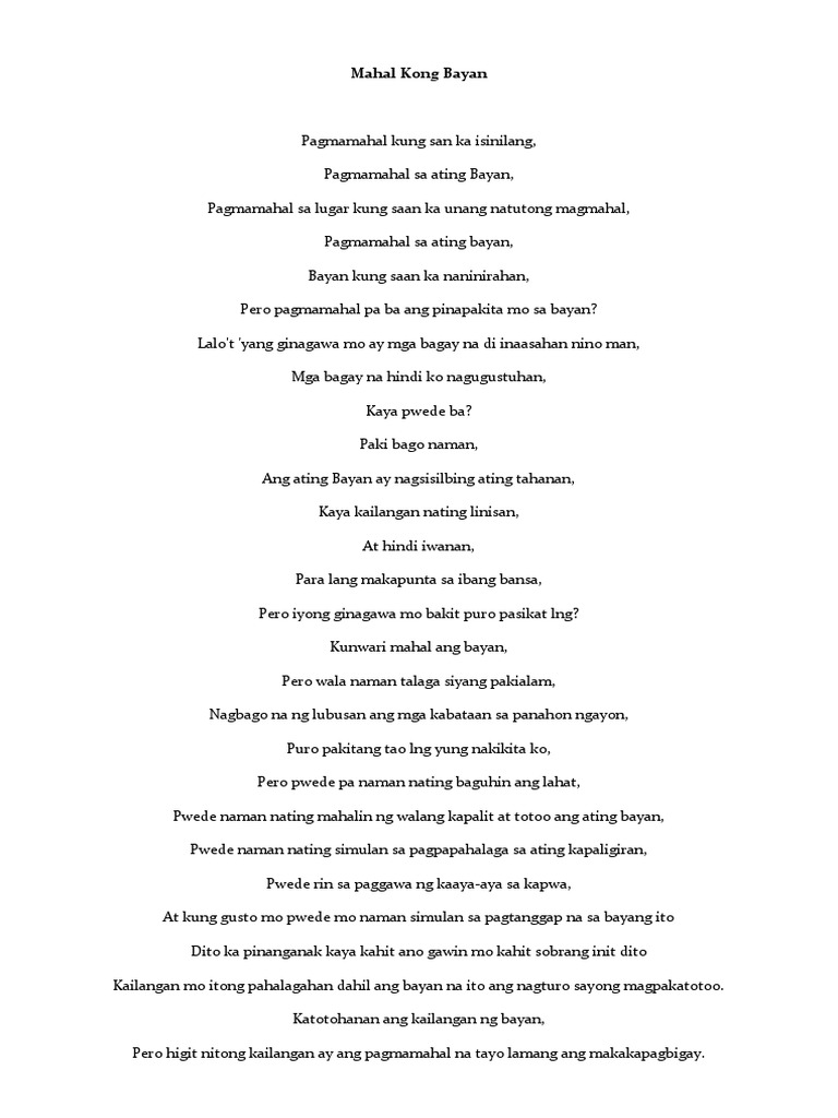 Mahal Kong Bayan | PDF
