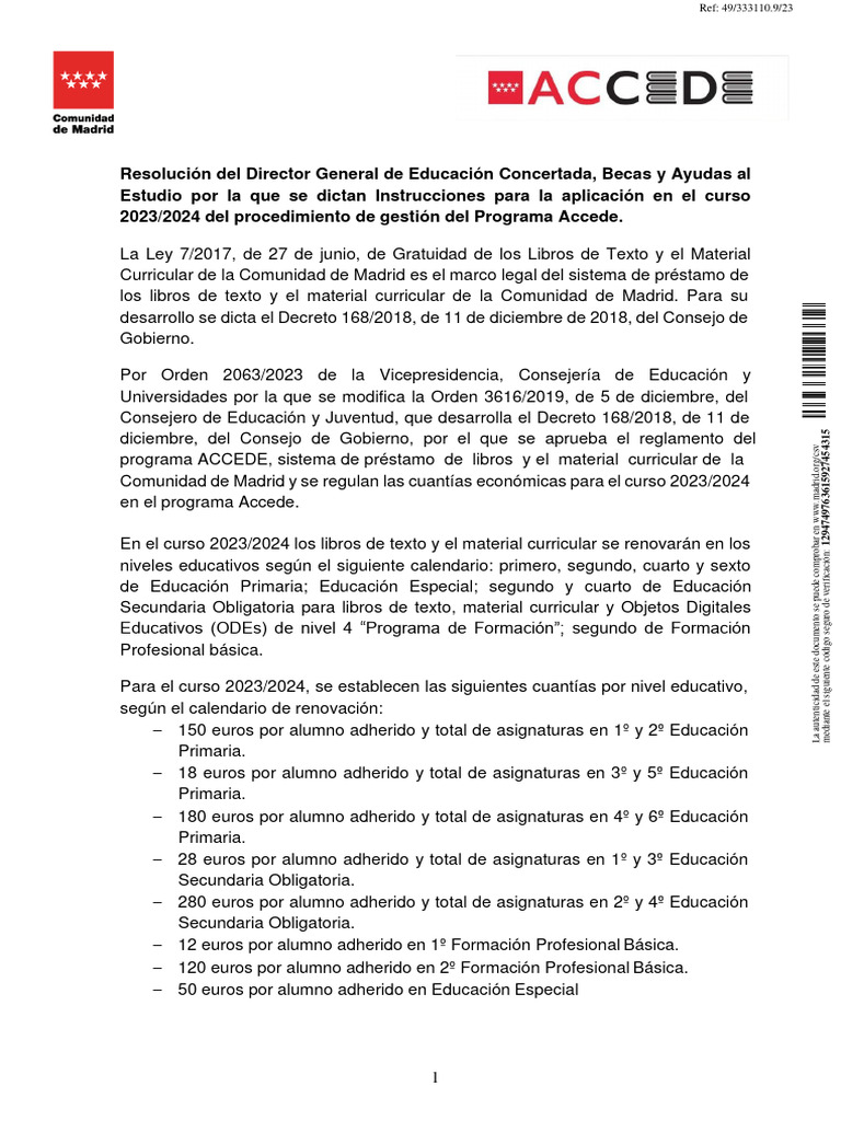 Instrucciones Programa Accede Curso 2023 2024 37305164 | PDF ...
