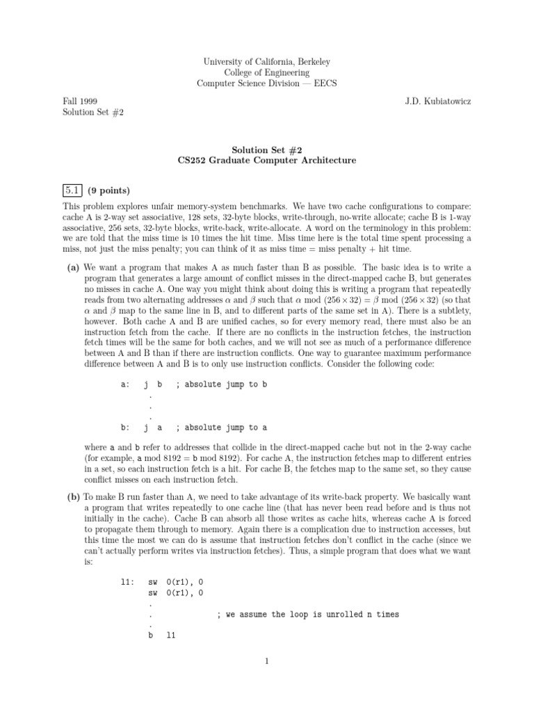 hw2 Solns | PDF | Cpu Cache | Cache (Computing)