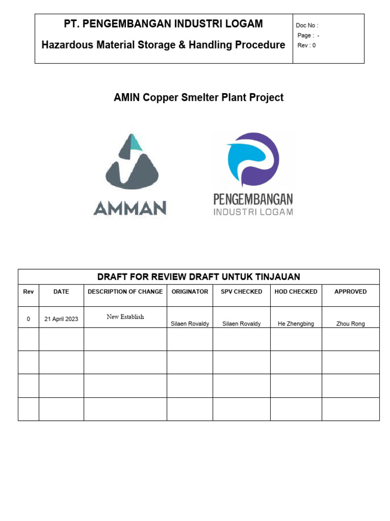 Hazardous Material Storage and Handling Procedure | PDF | Solvent ...