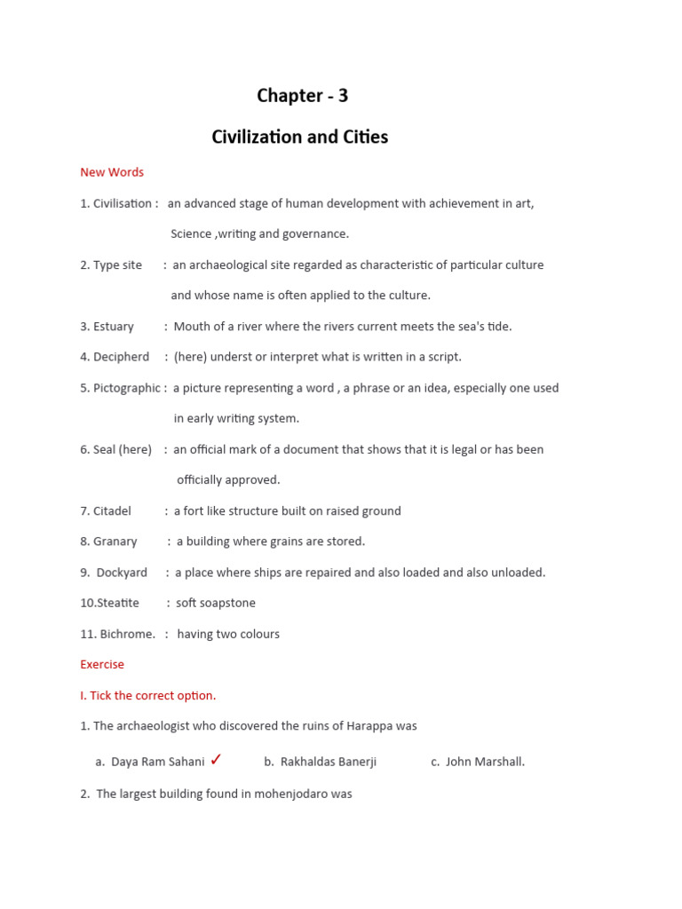 Harappan Civilization Overview for Class 6 | PDF