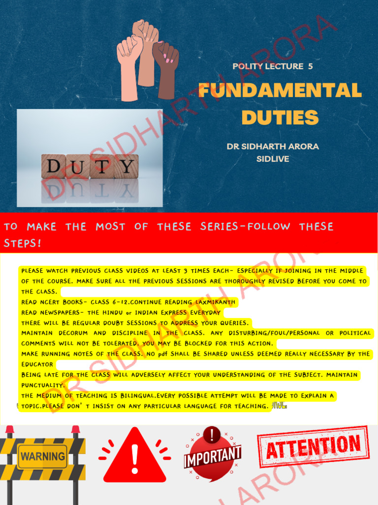 5-Polity by DR Sidharth Arora-Fundamental Duties | PDF