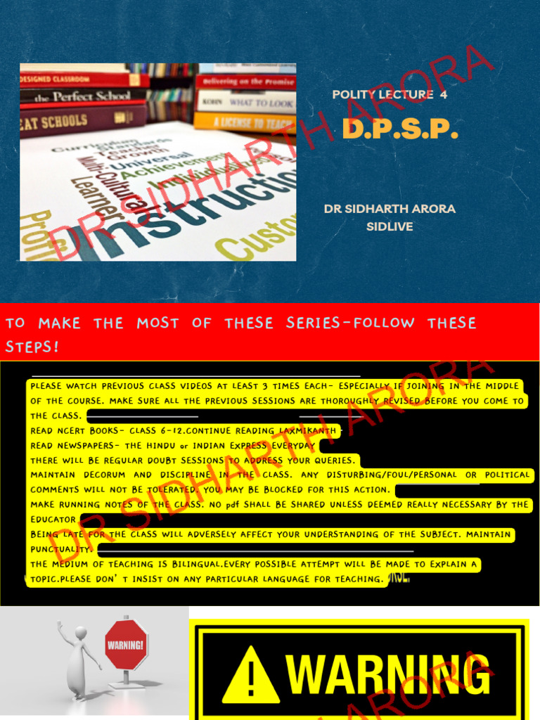 4-Polity by DR Sidharth Arora-4 DPSP | PDF | Bail | Justice