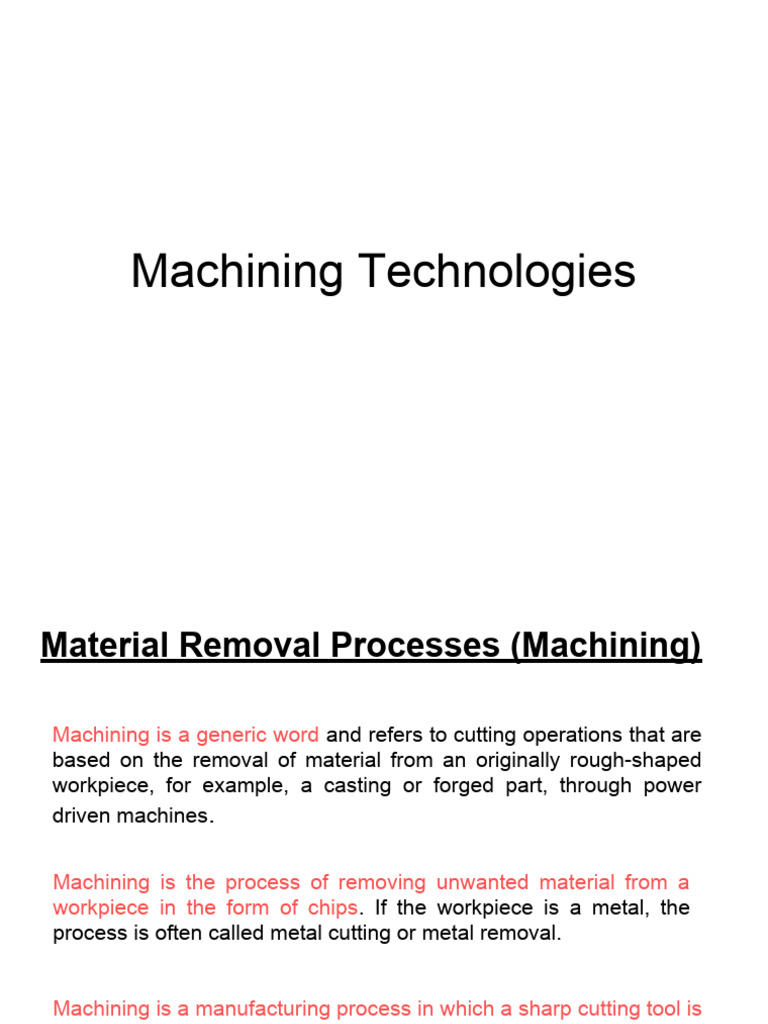 Machining Technologies Short | PDF