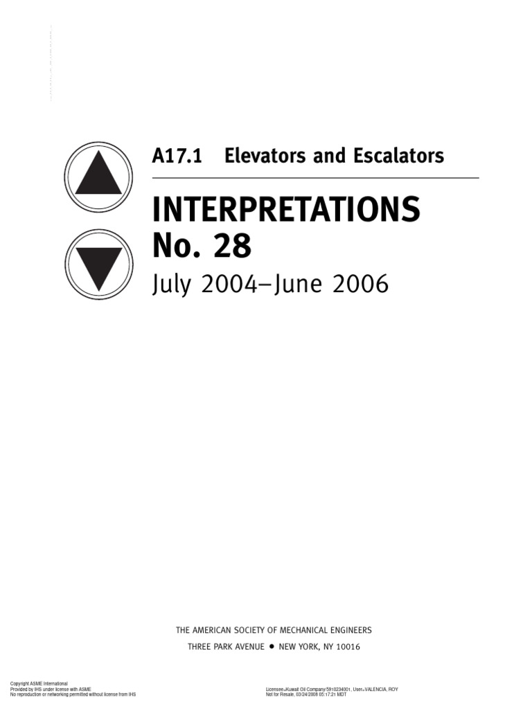 Asme A17.1 Interpretations | PDF | Elevator | Manufactured Goods