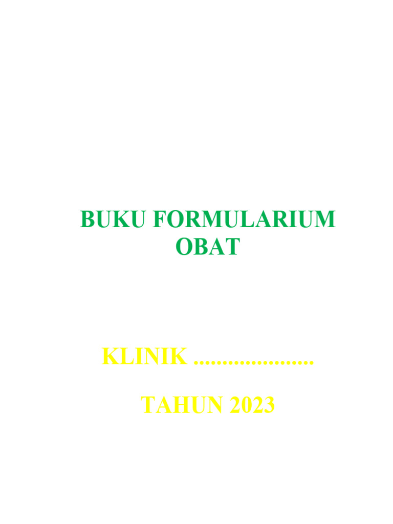 PKP 15.2 Formularium Obat Klinik 2023 | PDF | Chemical Substances ...