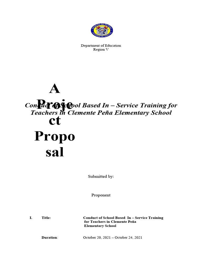 Project Proposal School INSET | PDF | Learning
