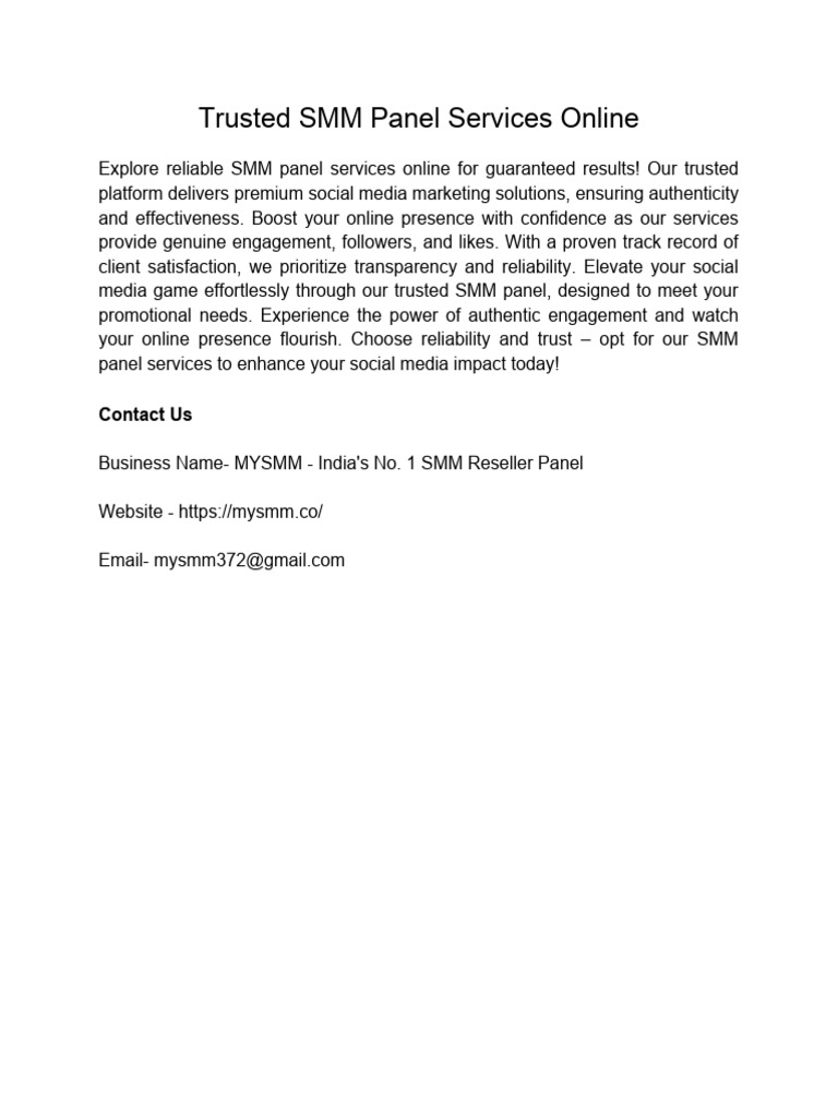 Trusted SMM Panel Services Online | PDF | Law