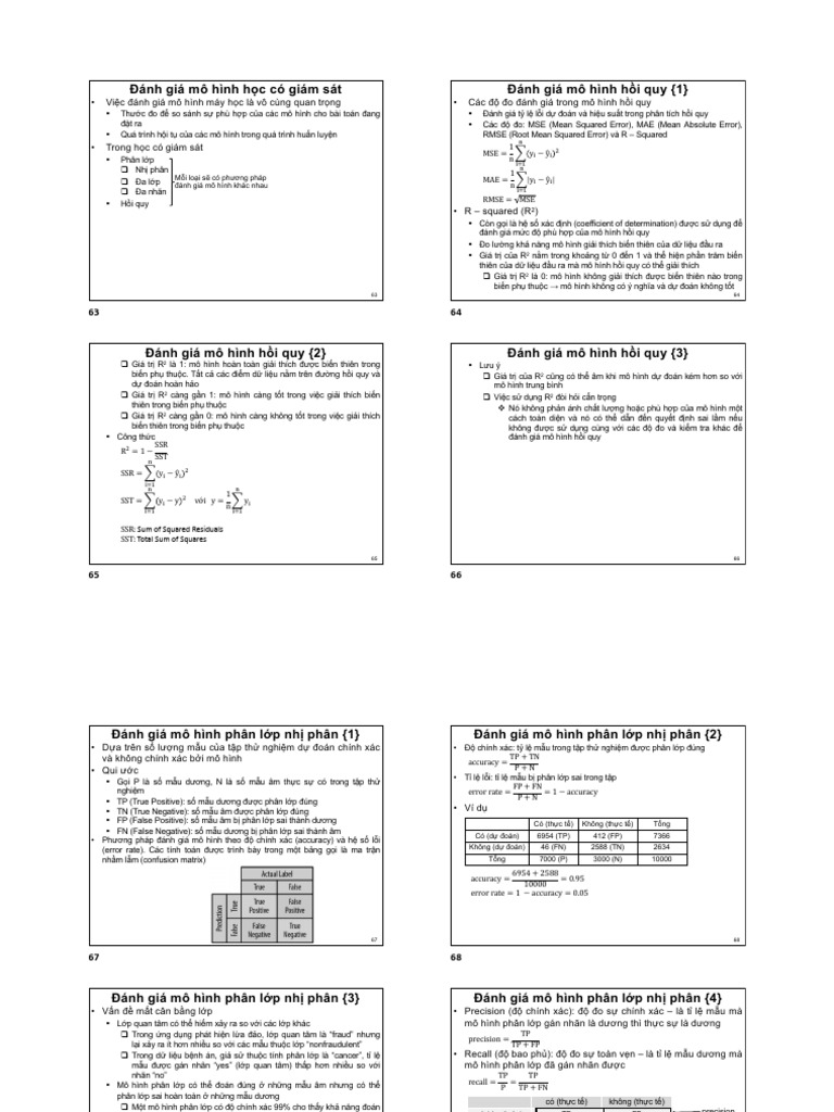 Đanh Giá Mô Hình Phân L P Và H I Quy | PDF