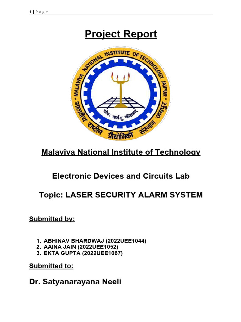 A Project Report On Laser Security Alarm | PDF | Resistor | P–N Junction