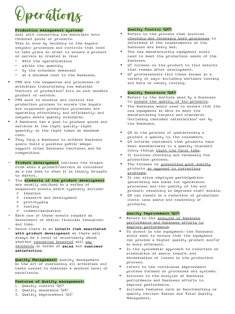 BME Notes Summary | PDF | Leadership | Inventory