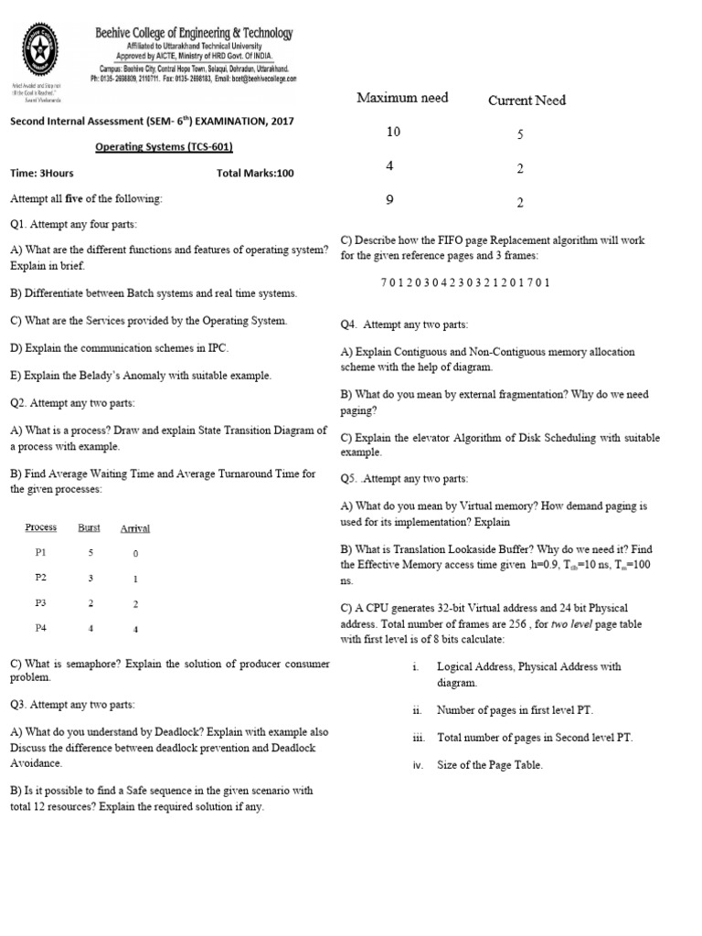 OS Set2 | PDF | Computer Data | Computing