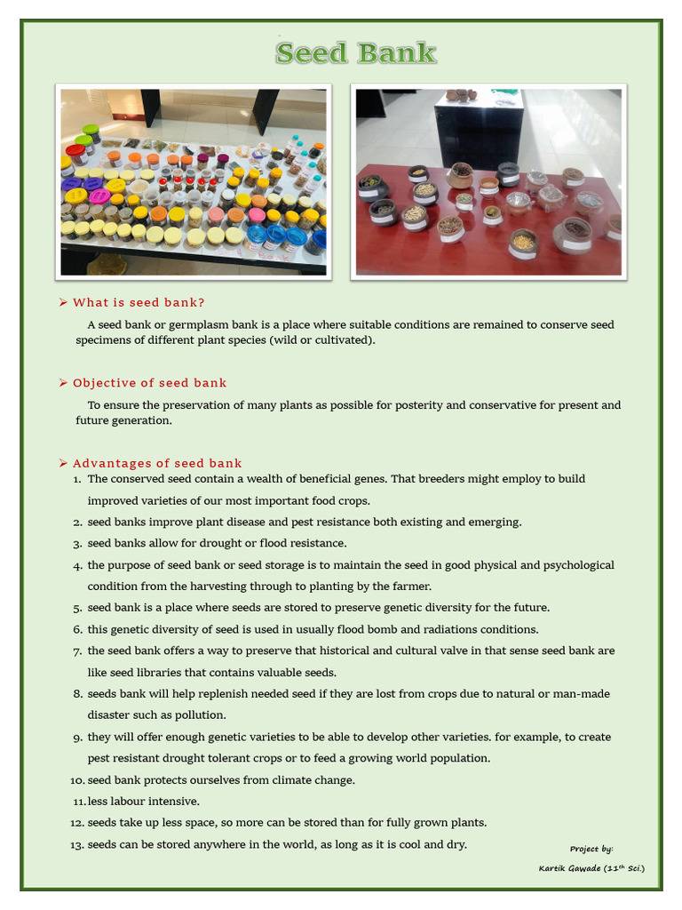 Understanding Seed Banks and Their Benefits | PDF