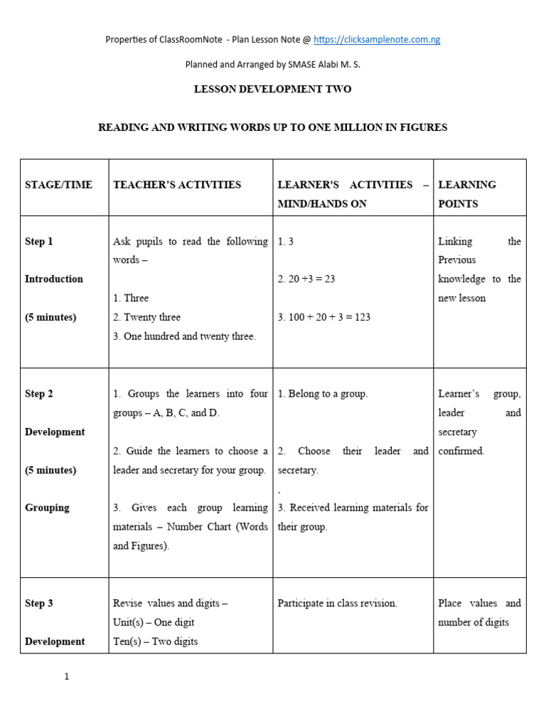 Writing Numbers in Words and Figures | PDF | Learning | Cognitive ...