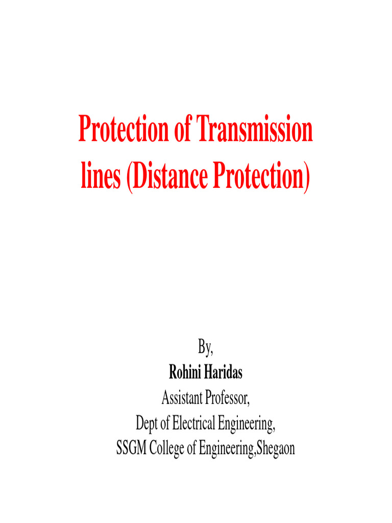 Protection of Transmission Lines (Distance Protection) | Download Free ...